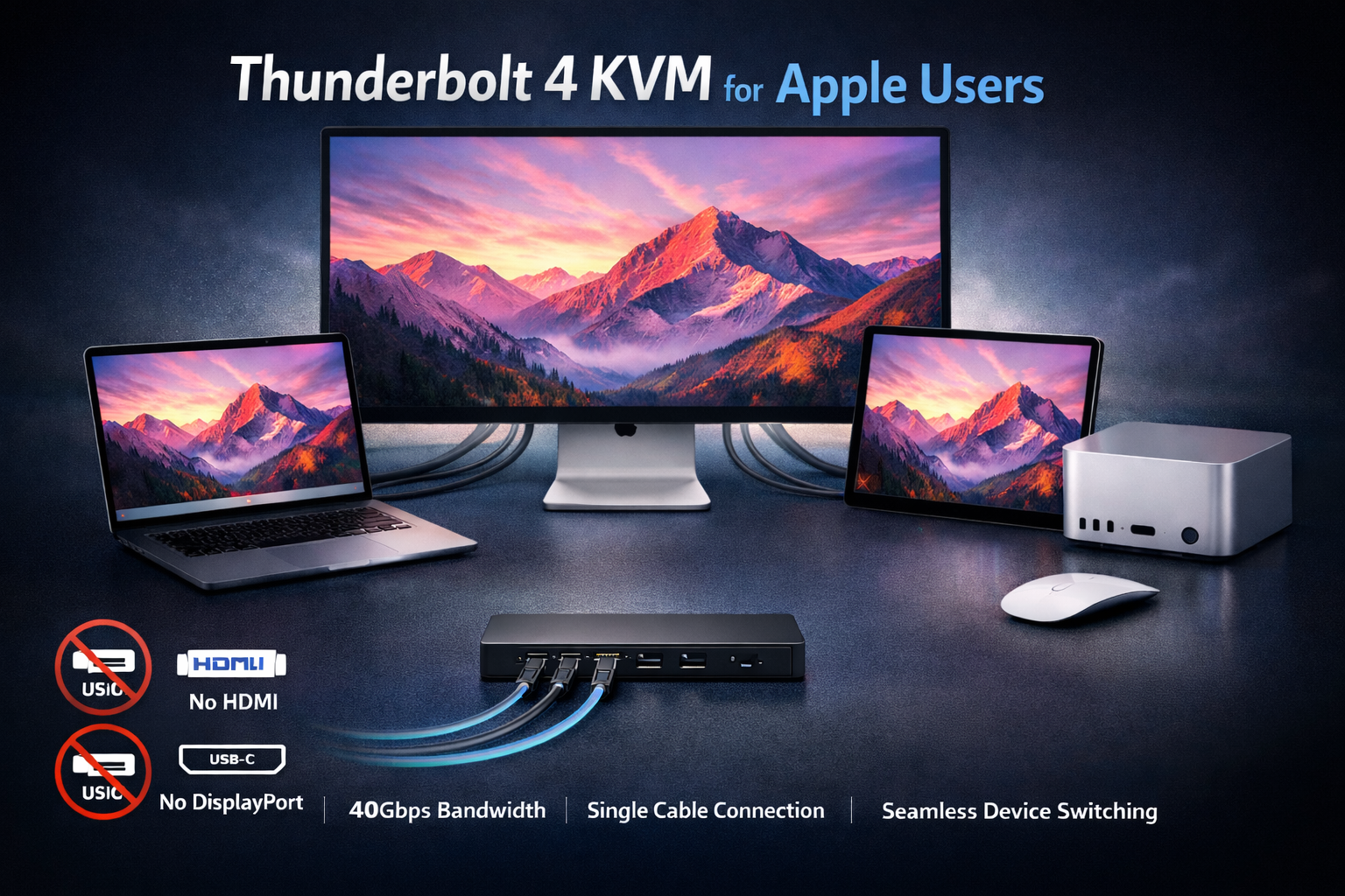 Best Thunderbolt KVM Switch for Apple Studio Display – TESmart.DE
