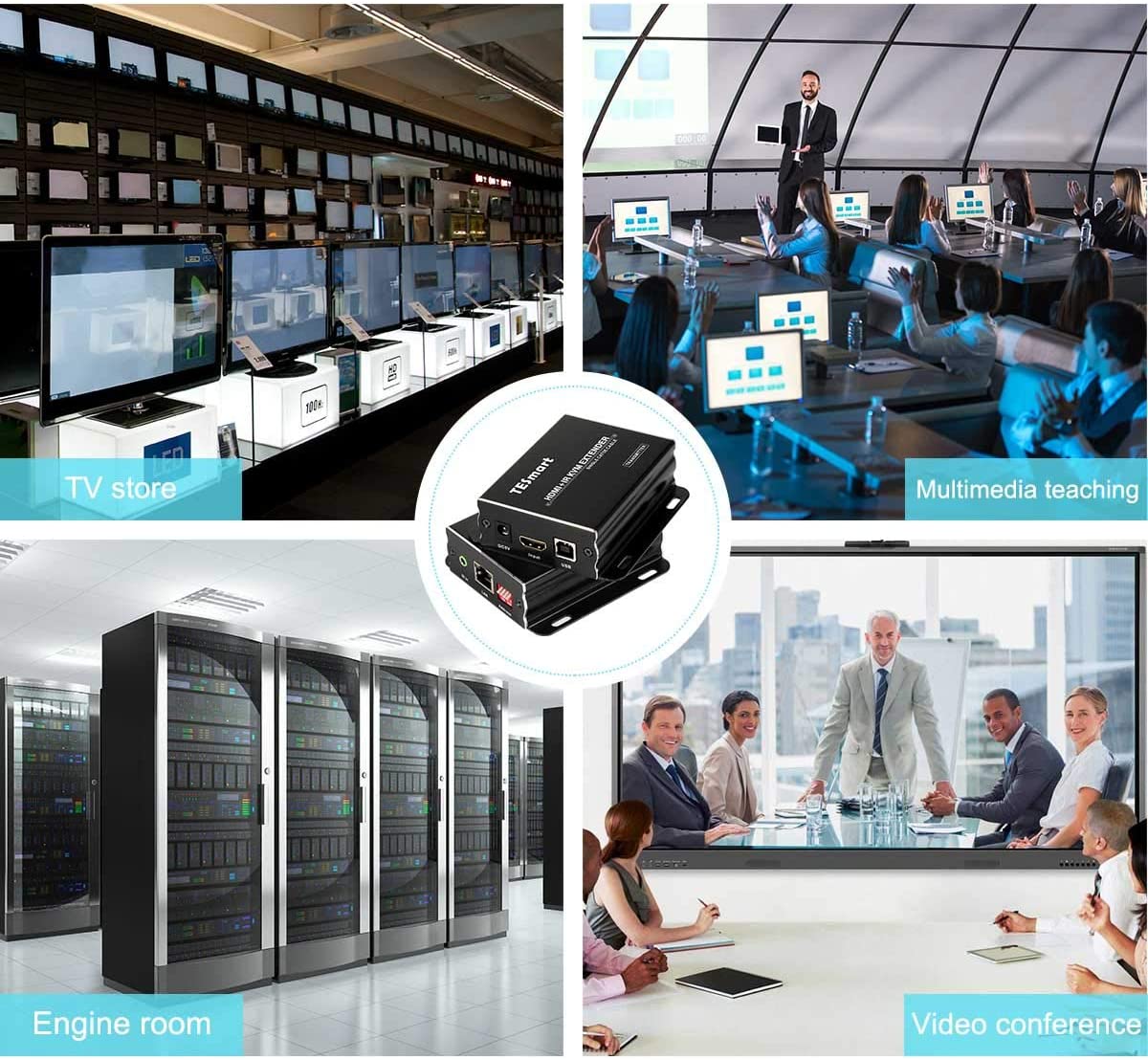 TESmart 120M HDMI KVM Extender Over TCP/IP Ethernet/Over Single Cat5e ...